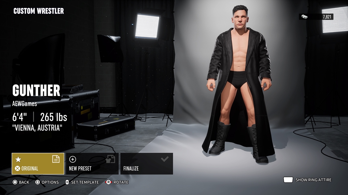 Gunther CAW Formula for AEW Fight Forever (Walter CAW)